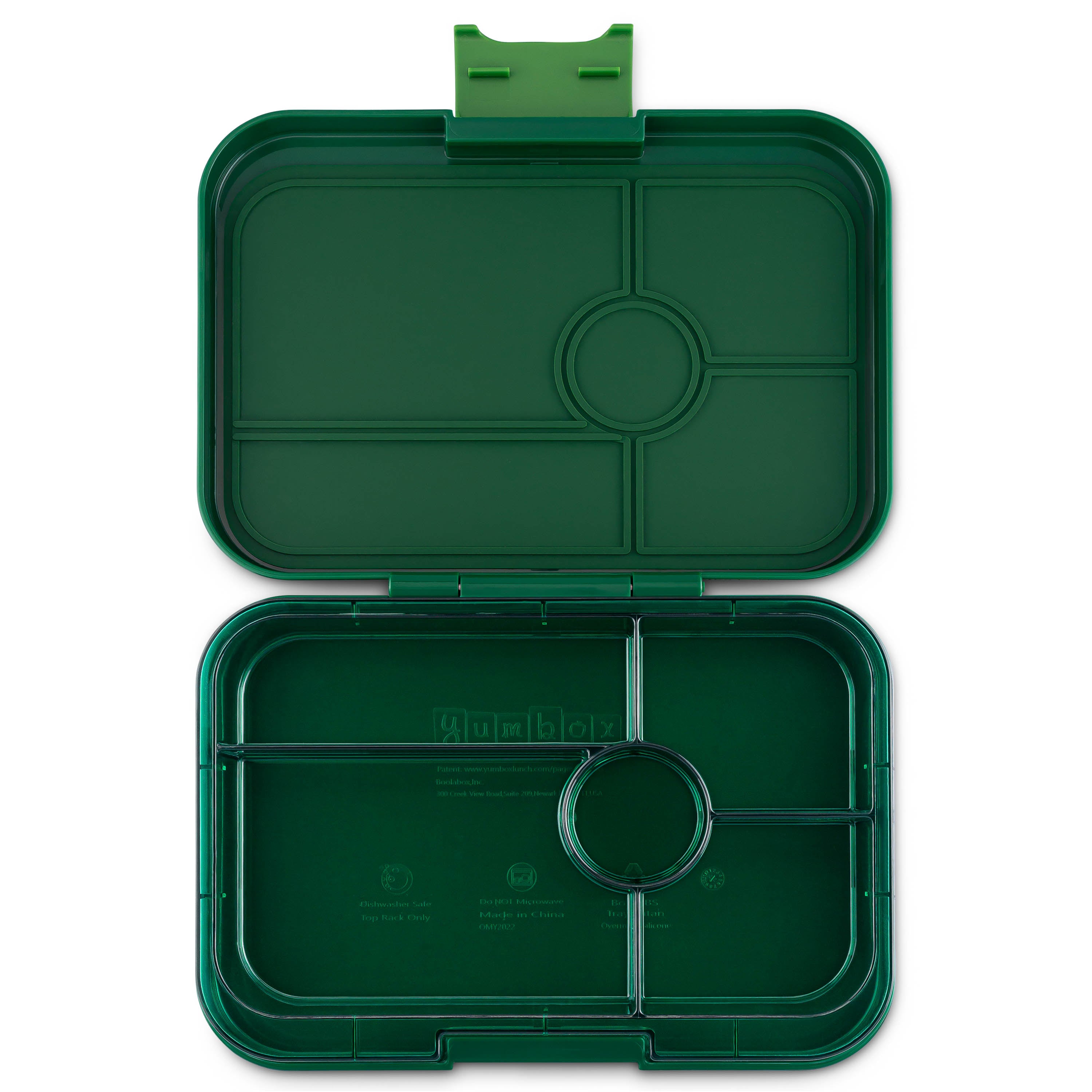 Yumbox Tapas Lunch Box - Greenwich Green - Clear Tray I The Bento Buzz