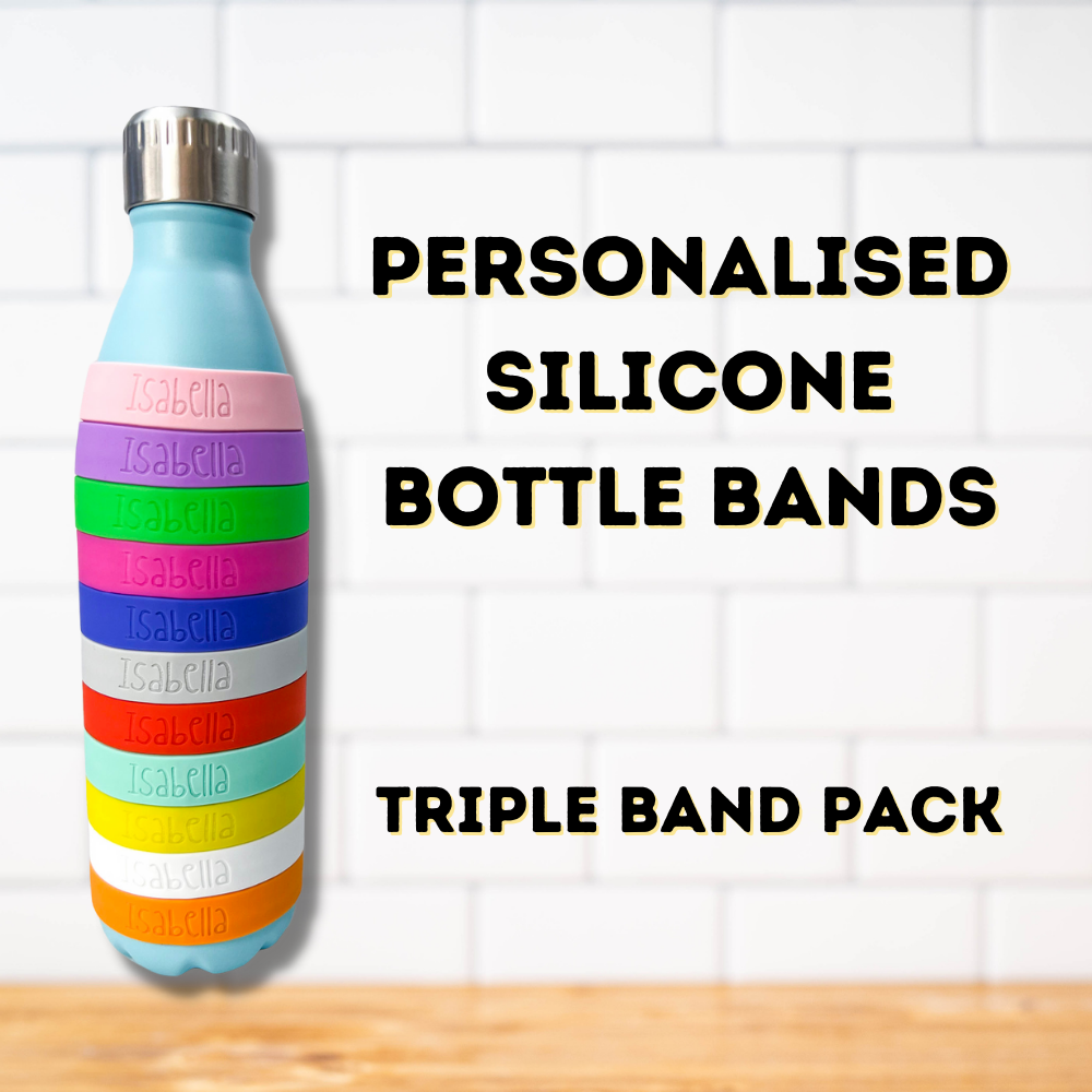Personalised Buzzy Bottle Bands - TRIPLE Pack I The Bento Buzz